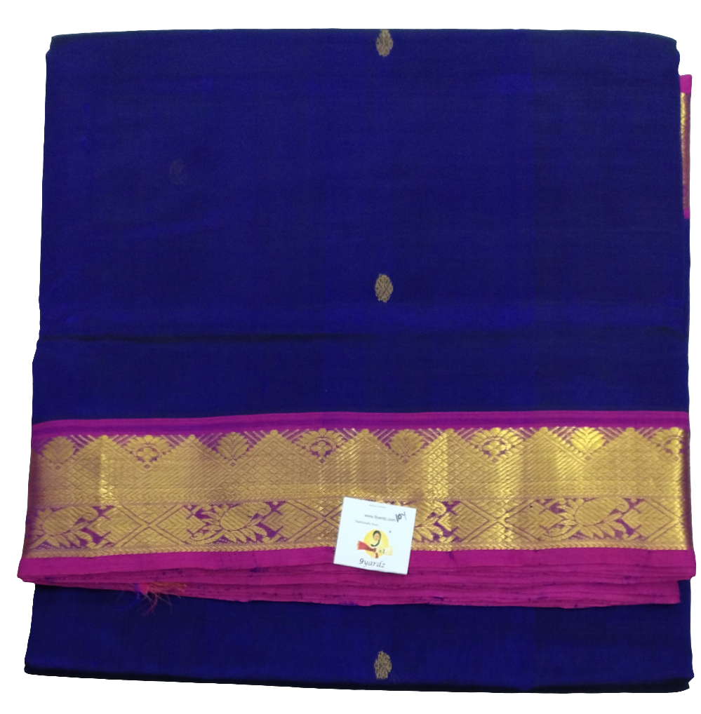 Pure silk cotton- with butta, 10yards (madisar) – 9yardz